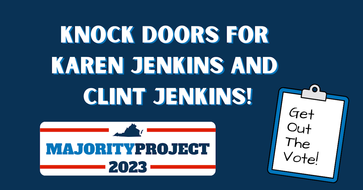 Knock Doors for Karen Jenkins and Clint Jenkins in Suffolk! · Mobilize